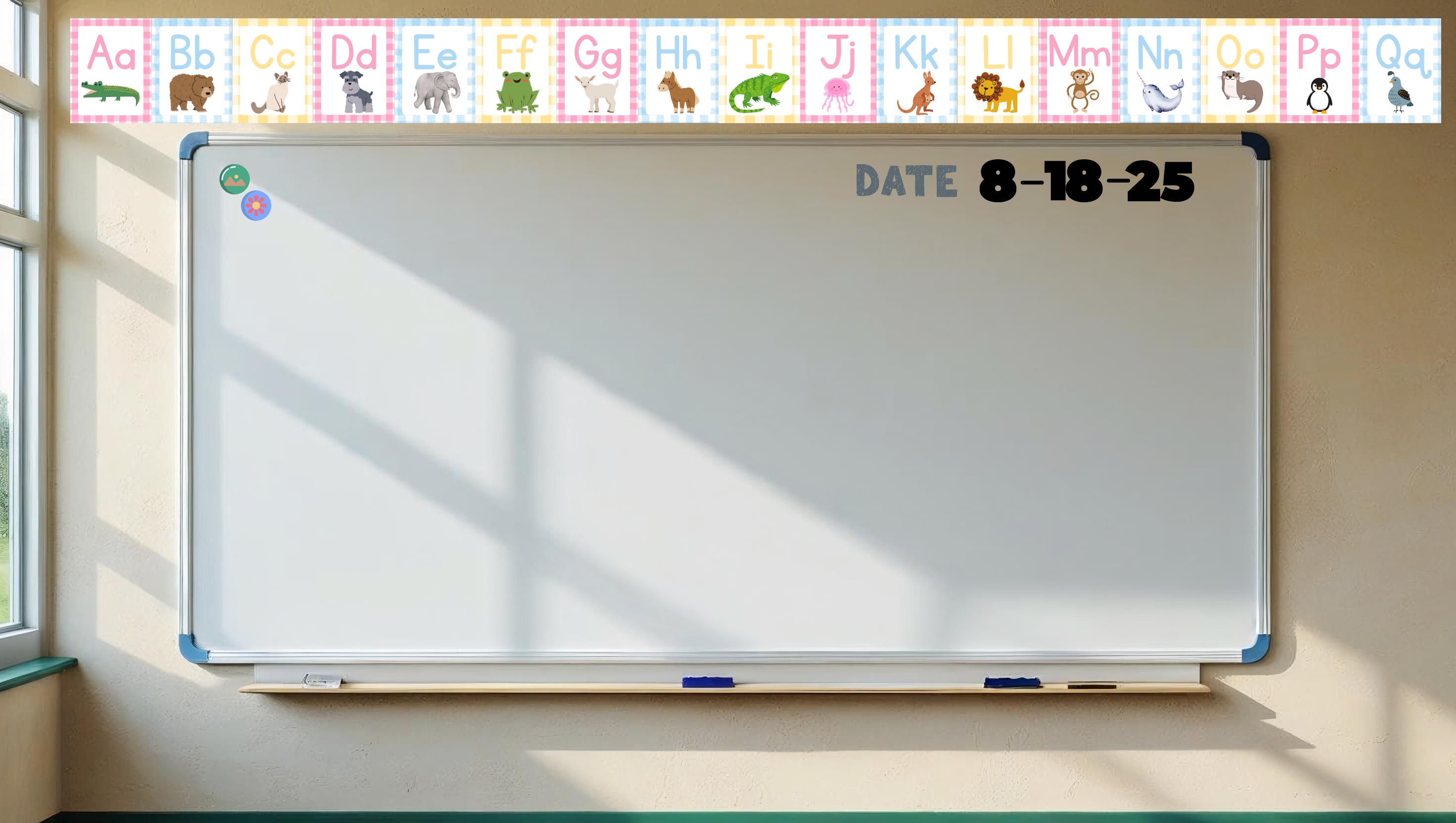 Pastel Gingham Alphabet Posters Bundle | Pink, Yellow, Blue | Lined ...