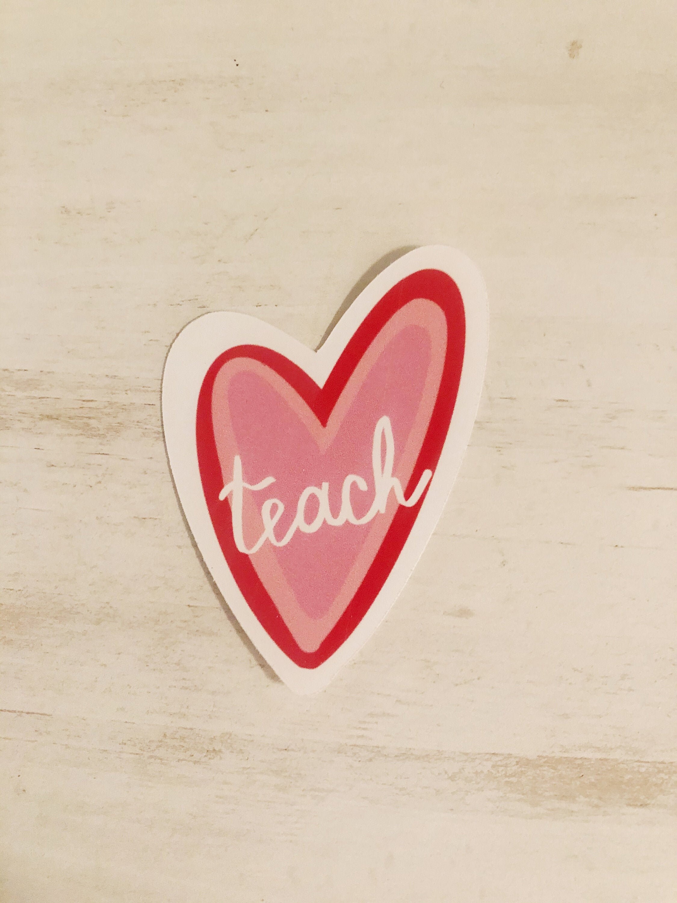 Teach Sticker Teaching is a Work of Heart Sticker Love to - Etsy