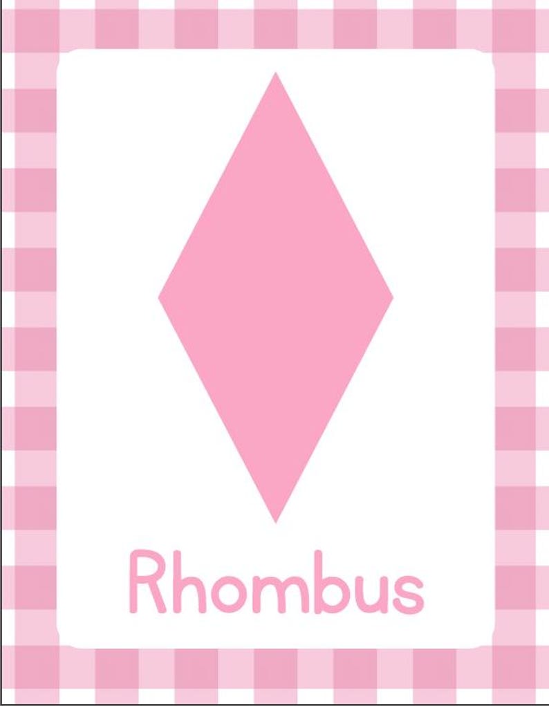 Gingham Shape Posters | Pastel Classroom Decor | 2D Shapes | Homeschool ...