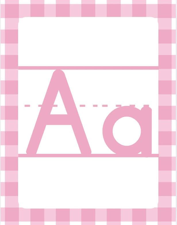 Pastel Gingham Alphabet Posters Bundle | Pink, Yellow, Blue | Lined ...