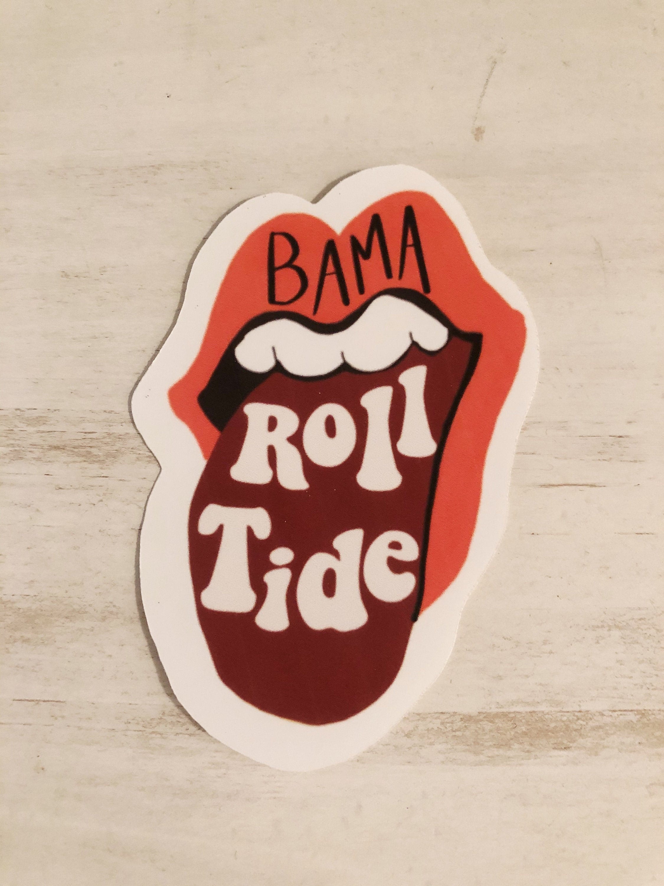 Alabama Roll Tide Lips Sticker | Bama Fan Decal - Etsy