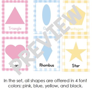 Gingham Shape Posters | Pastel Classroom Decor | 2D Shapes | Homeschool ...