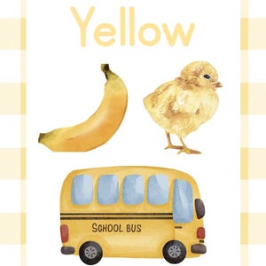 Gingham Colors Posters With Watercolor Images | 12 Colors | Classroom ...