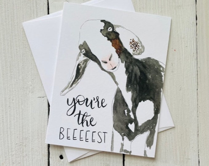 Goat Thank You Card Set / Gold Thank You Greeting Card Set / Funny ...