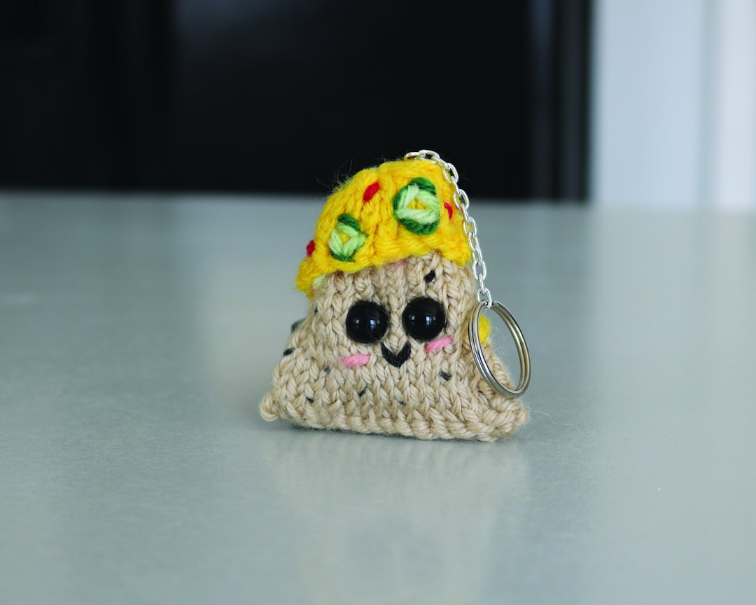 Miniature Knit Nigel the Nacho Cheese/queso Dip Chip Plushy Keychain ...