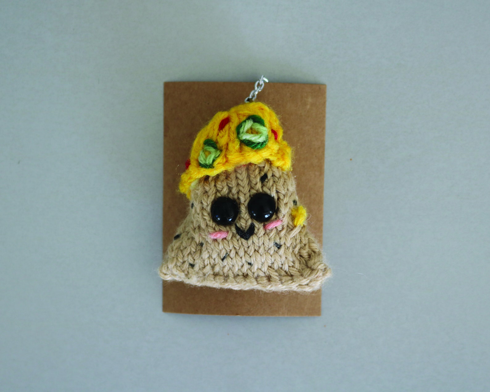 Miniature Knit Nigel the Nacho Cheese/queso Dip Chip Plushy Keychain ...