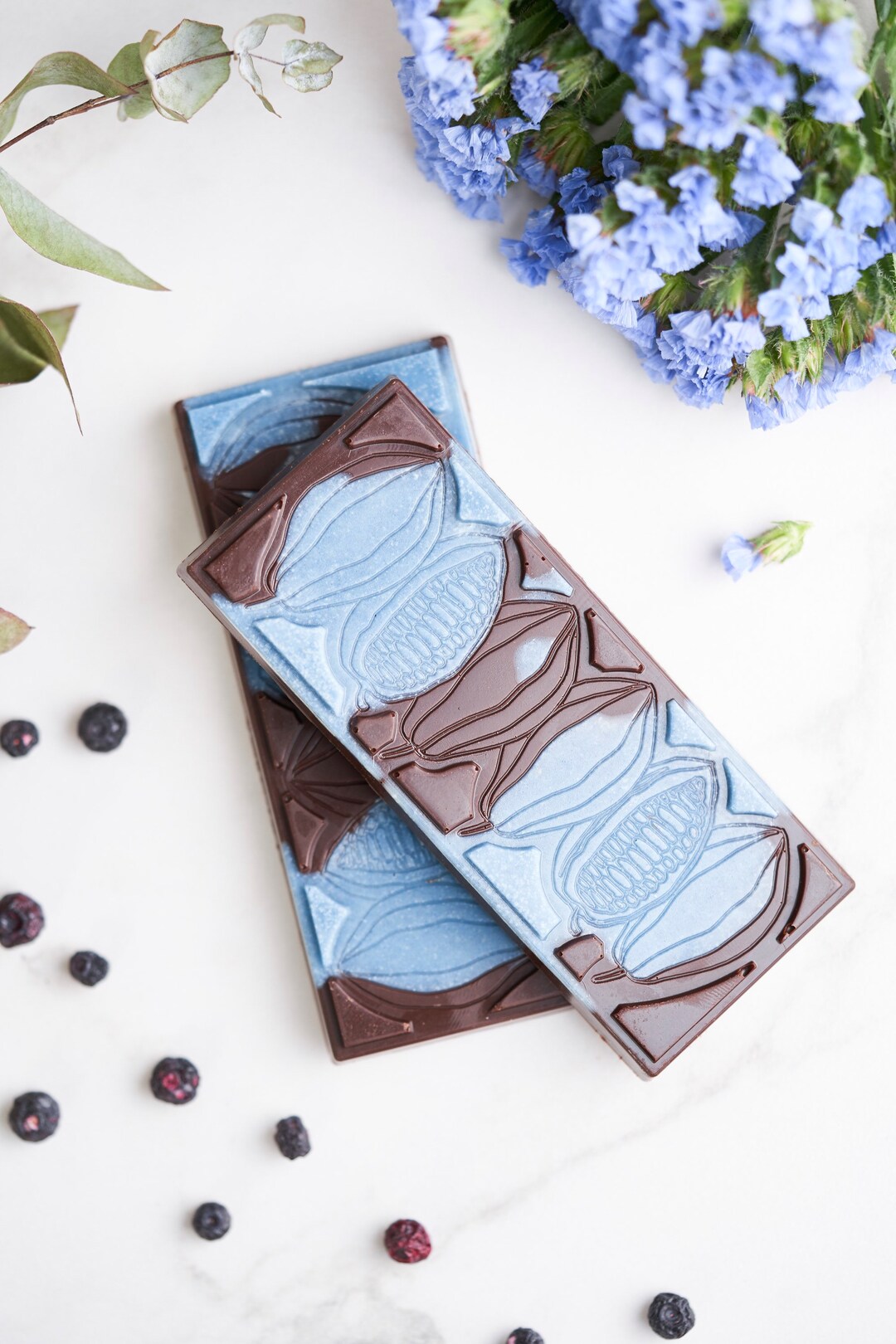 Raw Vegan Blueberry Chocolate Bar No Bake Desert -mother's Day - Vegan ...