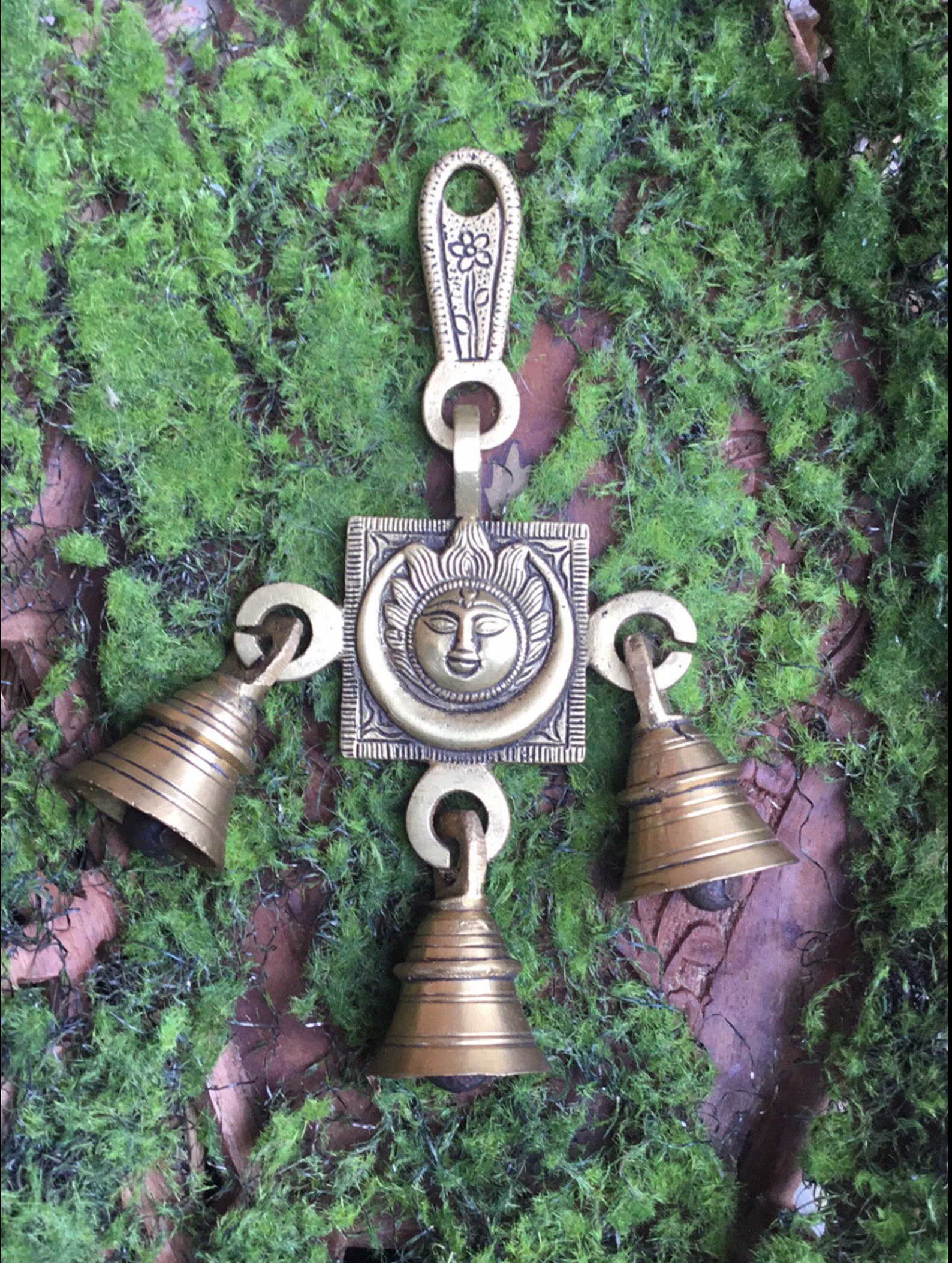 Gold Celestial Sun and Moon Brass Bells 17cm X 10cm - Etsy