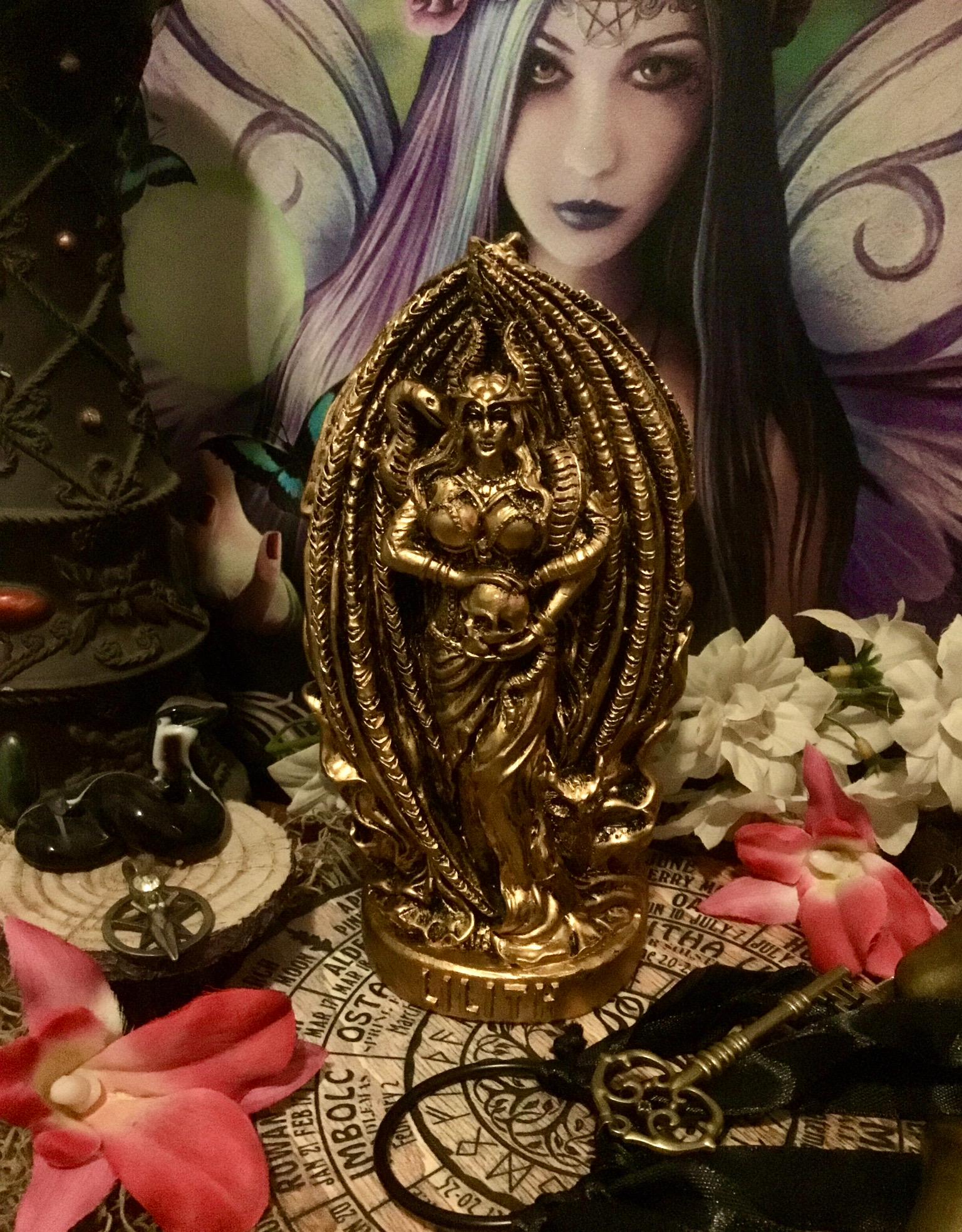 Shimmering Gold Goddess Lilith Altar Statue 20cm X 10cm - Etsy