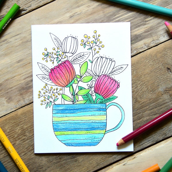Coloring Notecards - Etsy