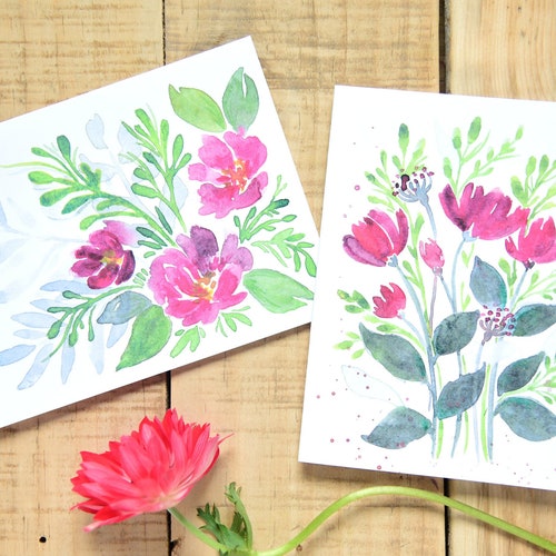 Original Watercolor Hand Painted Art Greeting Card - Etsy