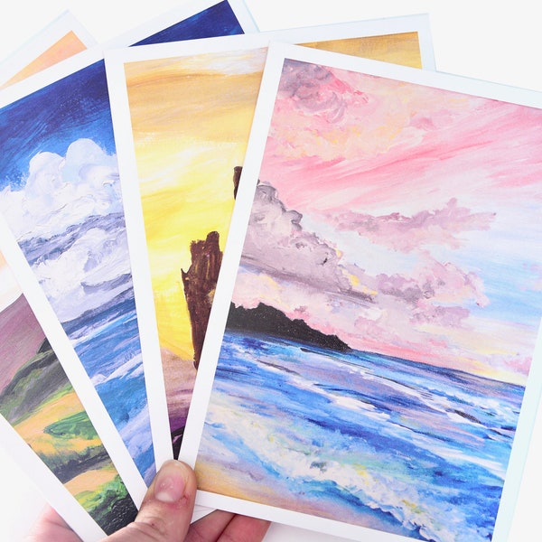 Acrylic Painted Greeting Cards - Etsy