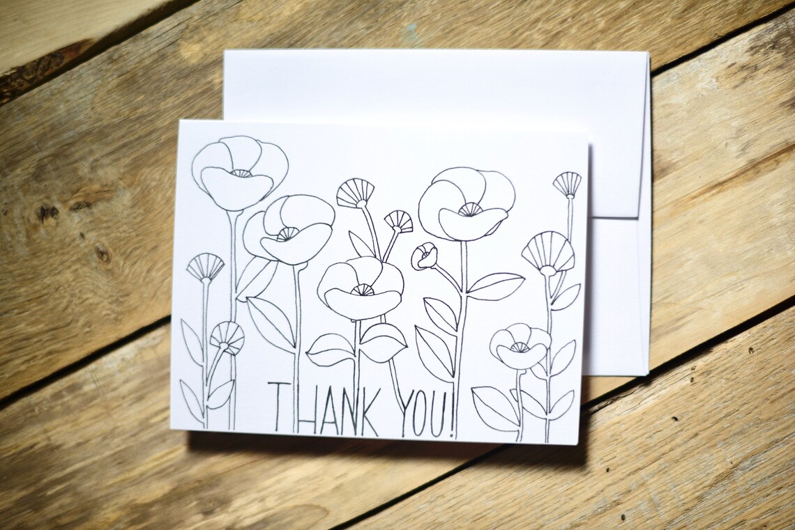 Set of 6 A2 Size Color It Yourself Cards 6 Different - Etsy