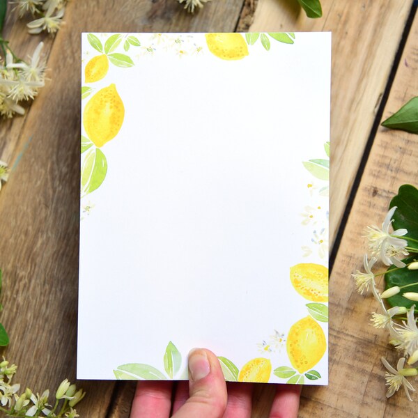 Lemon Watercolour Stationary - Etsy