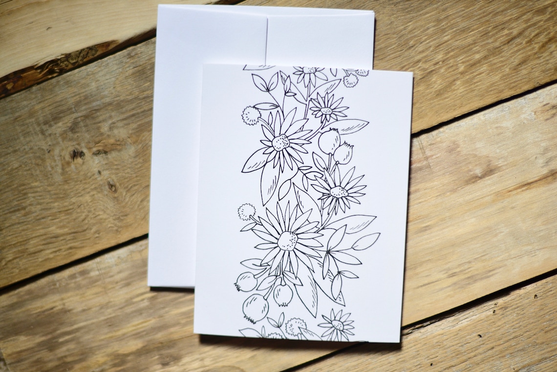 Set of 6 A2 Size Color It Yourself Cards 6 Different - Etsy
