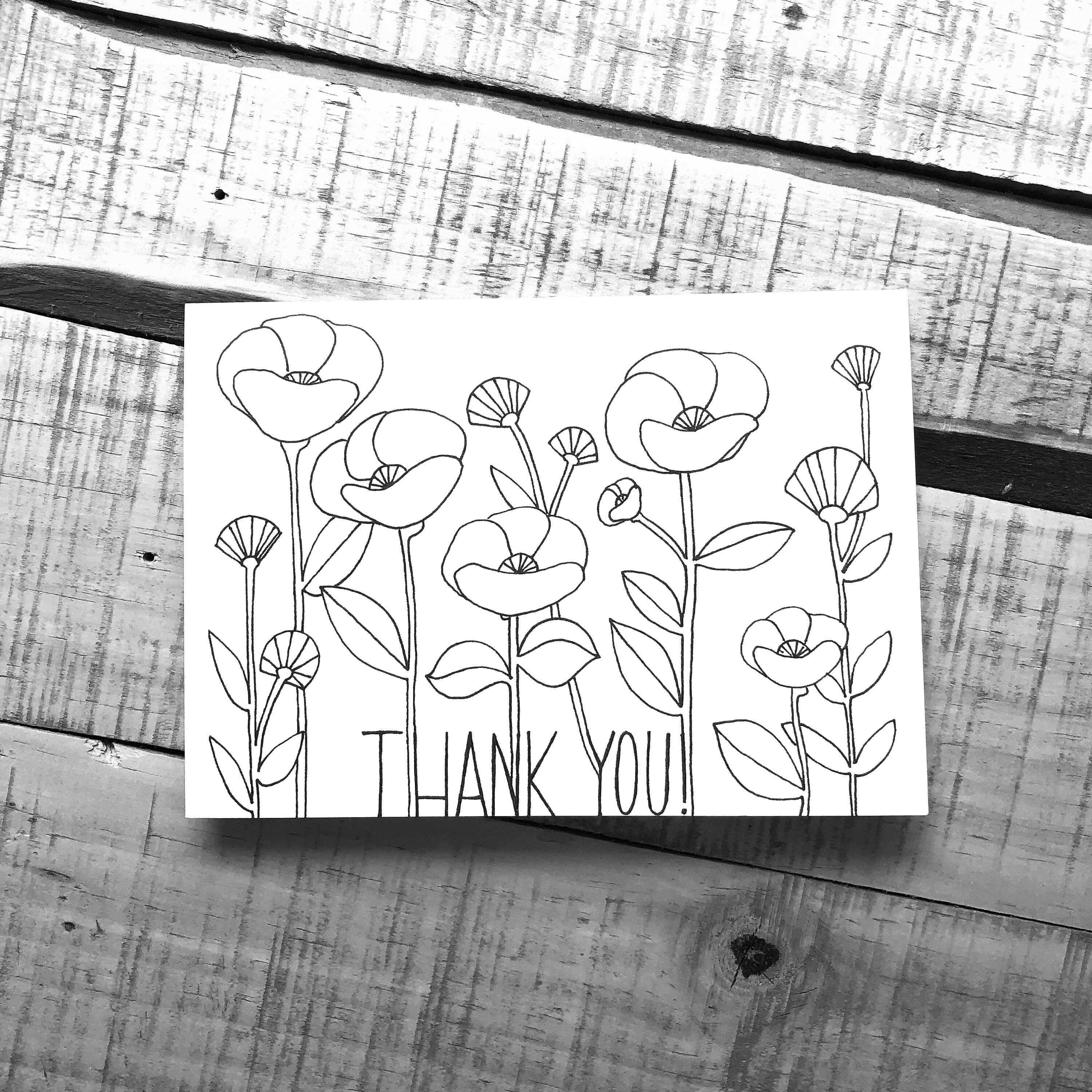 Set of 5 A7 Size Color It Yourself Cards 5 Different - Etsy