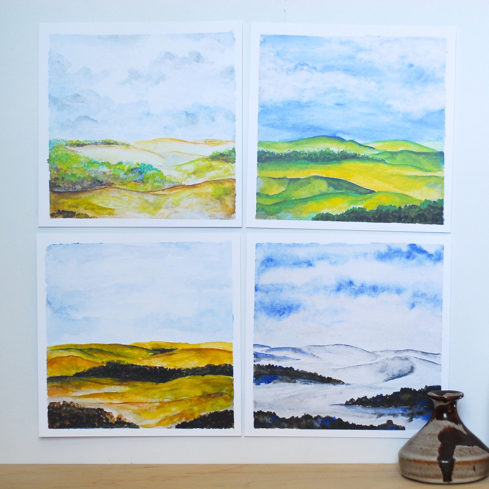 The Four Seasons in Watercolor Midwest Four Seasons Set of - Etsy