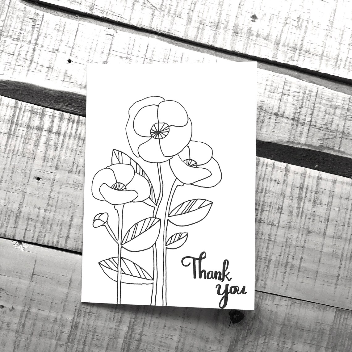 Set of 5 A7 Size Color It Yourself Cards 5 Different - Etsy