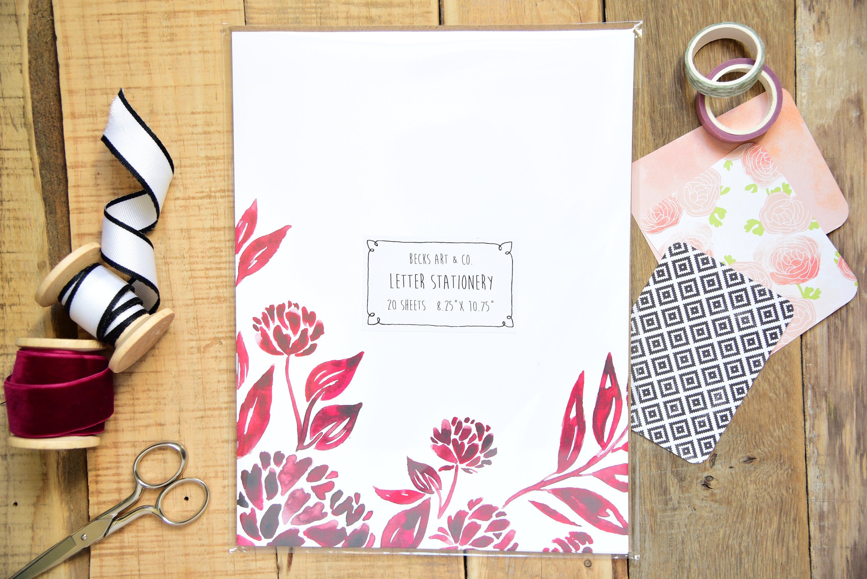 20 Sheets Letter Size Red Delft Stationary Classic Deep - Etsy