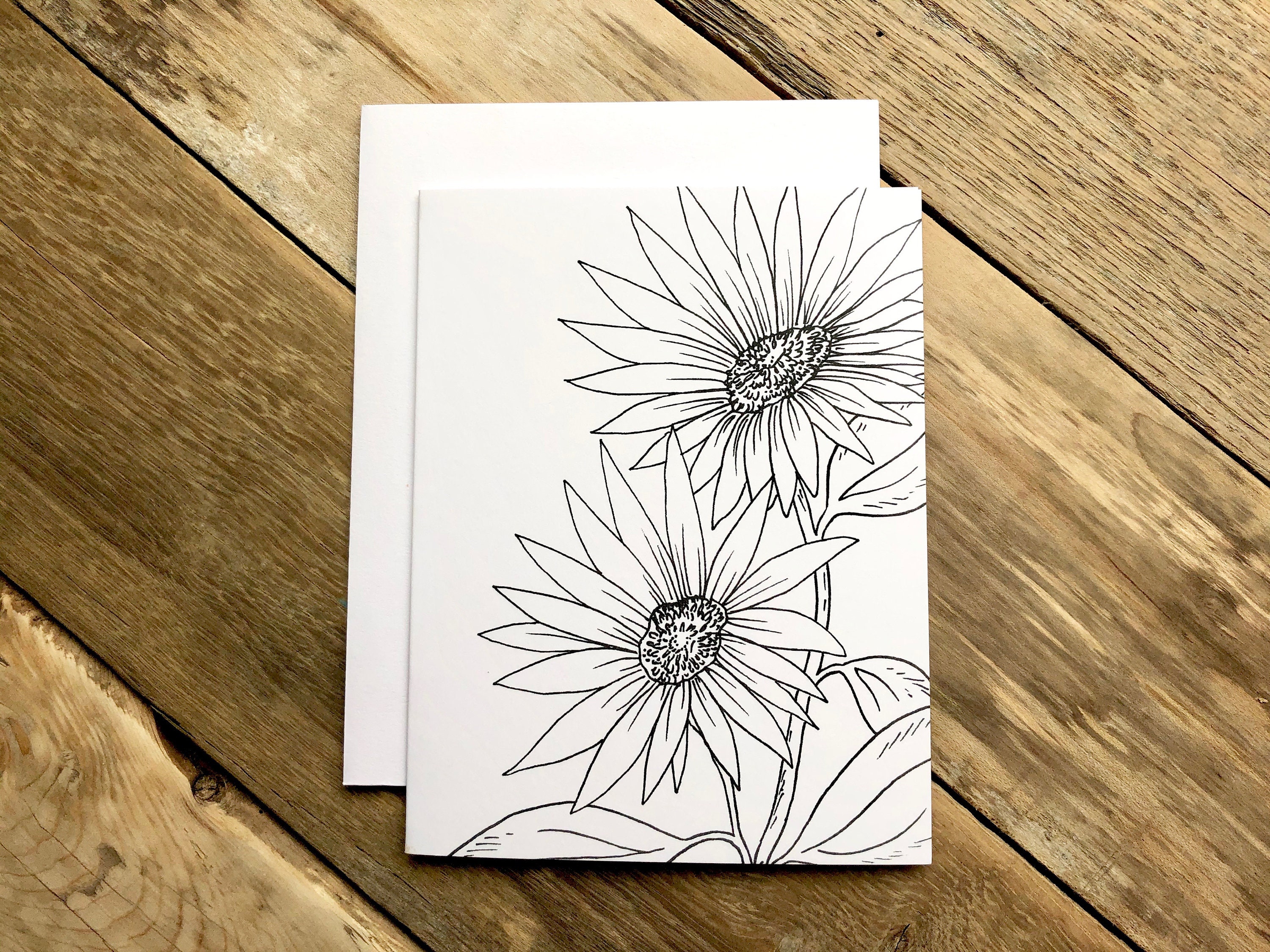 Set of 6 A2 Size Color It Yourself Cards 6 Different - Etsy