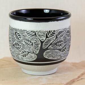 Hand Carved Porcelain Tree Bowl - Handmade and Carved Ceramic Bowl - 3 ...