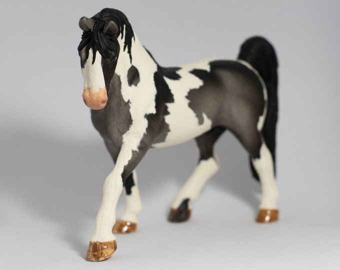 Small Scale Custom CM Repaint Model Horse Grey Black White Paint ... Small Scale Custom CM Repaint Model Horse Grey Black White Paint ...