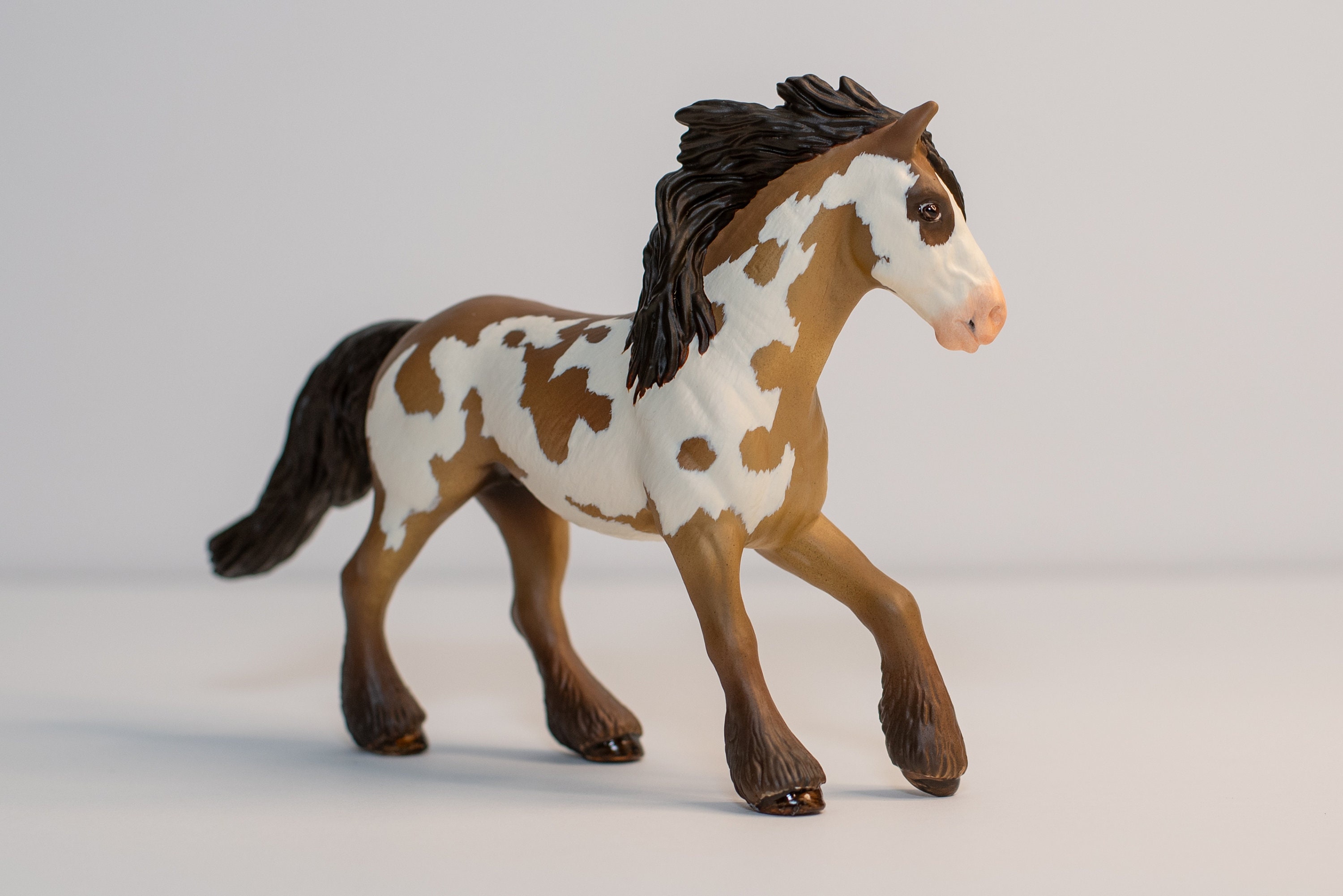 Ooak Retired Friesian Schleich Mare to Bay Dun Overo Pinto Custom ...