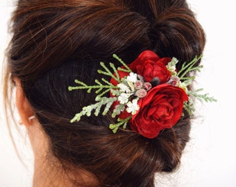 Red hair flower | Etsy