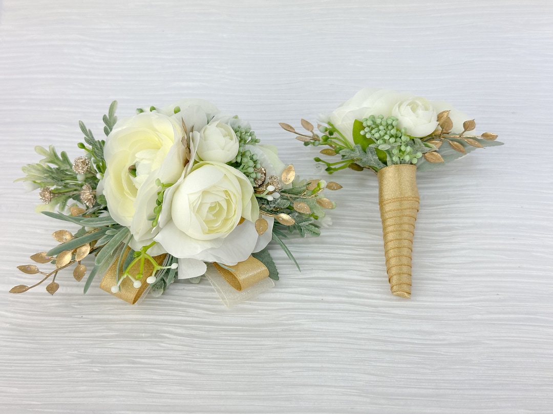 Boutonniere & Corsage Set, Wedding Boutonniere Corsage Set, Prom ...