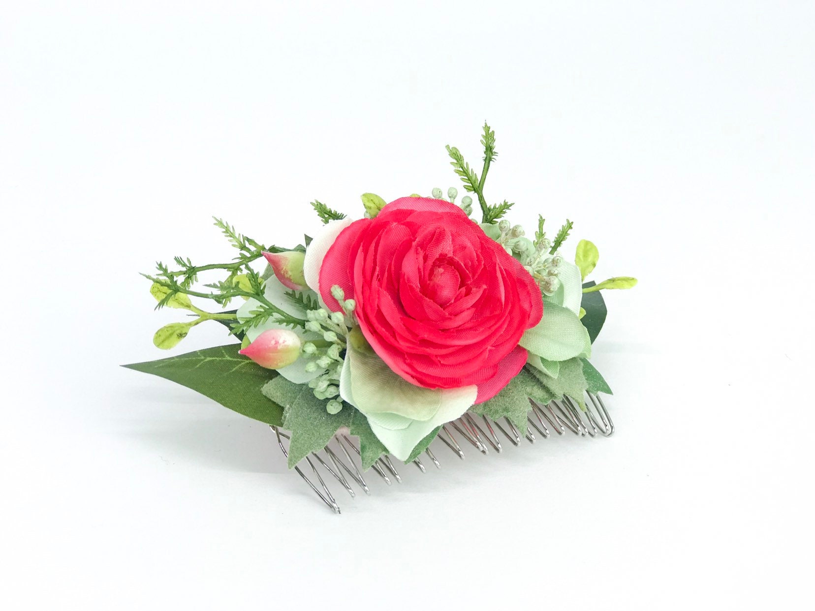 Ranunculus Flower Comb, Wedding, Bride' S Comb, Bridesmaid, Mother of ...