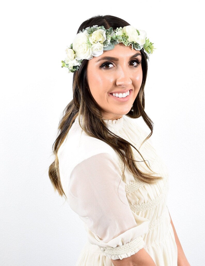 Ivory Crown Flower Crown Floral Crown Succulent Crown | Etsy