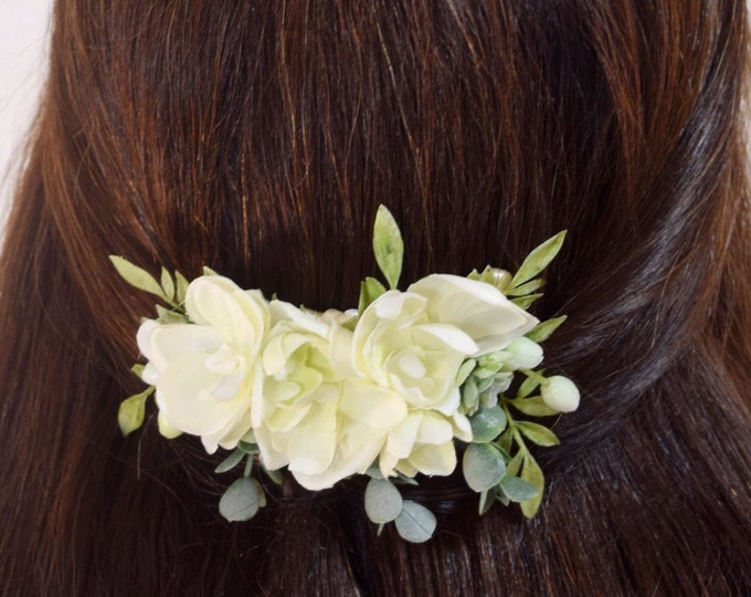 Ivory Orchid Flower Hair Comb| Orchid| Floral Comb| Wedding Comb ...