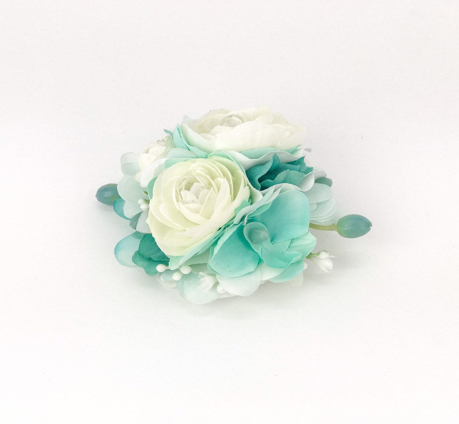 Blue Flower Clip Flower Hair Clip Silk Hair Clip Bride - Etsy