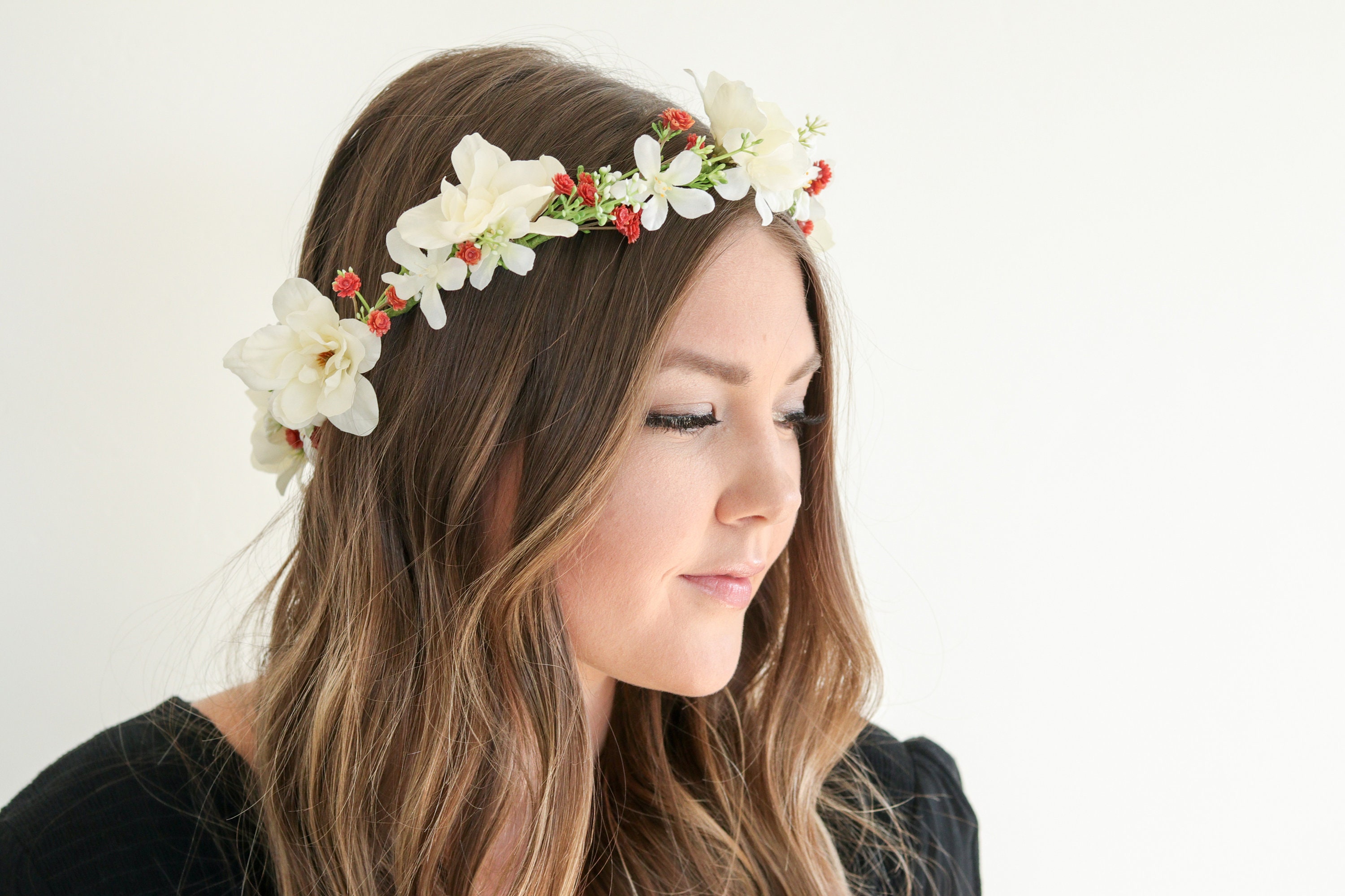 Ivory Crown, Flower Crown, Floral Crown, Bride Crown, Wedding Crown ...