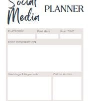 Printable Social Media Planner; Social Media; Instagram; Facebook ...