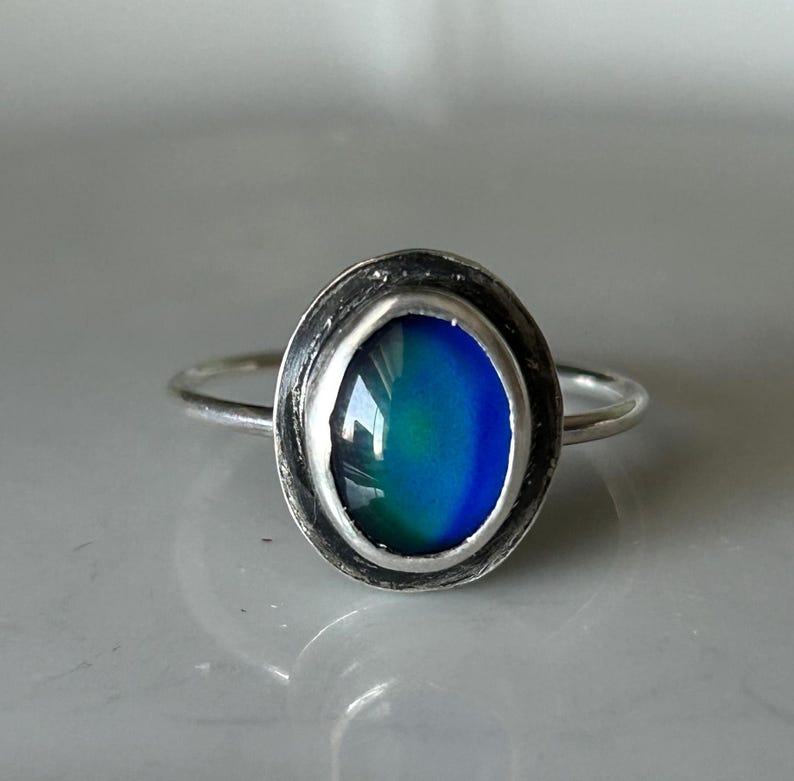 Sterling Silver Mood Ring / Color Changing Ring / Mood Ring in Sterling ...