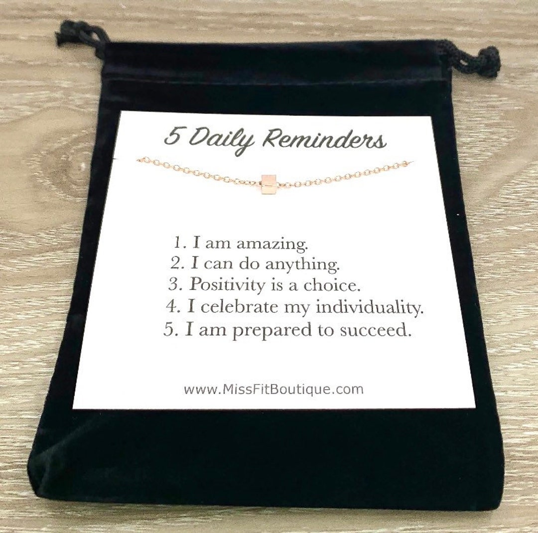 Daily Reminders Gift Tiny Cube Necklace Jewelry With - Etsy