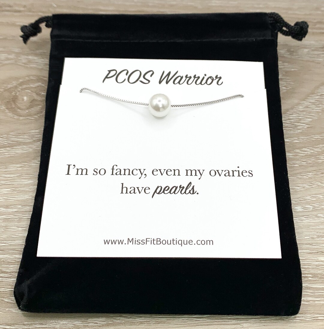 PCOS Warrior Gift, Single Floating Pearl Necklace, PCOS Necklace ...