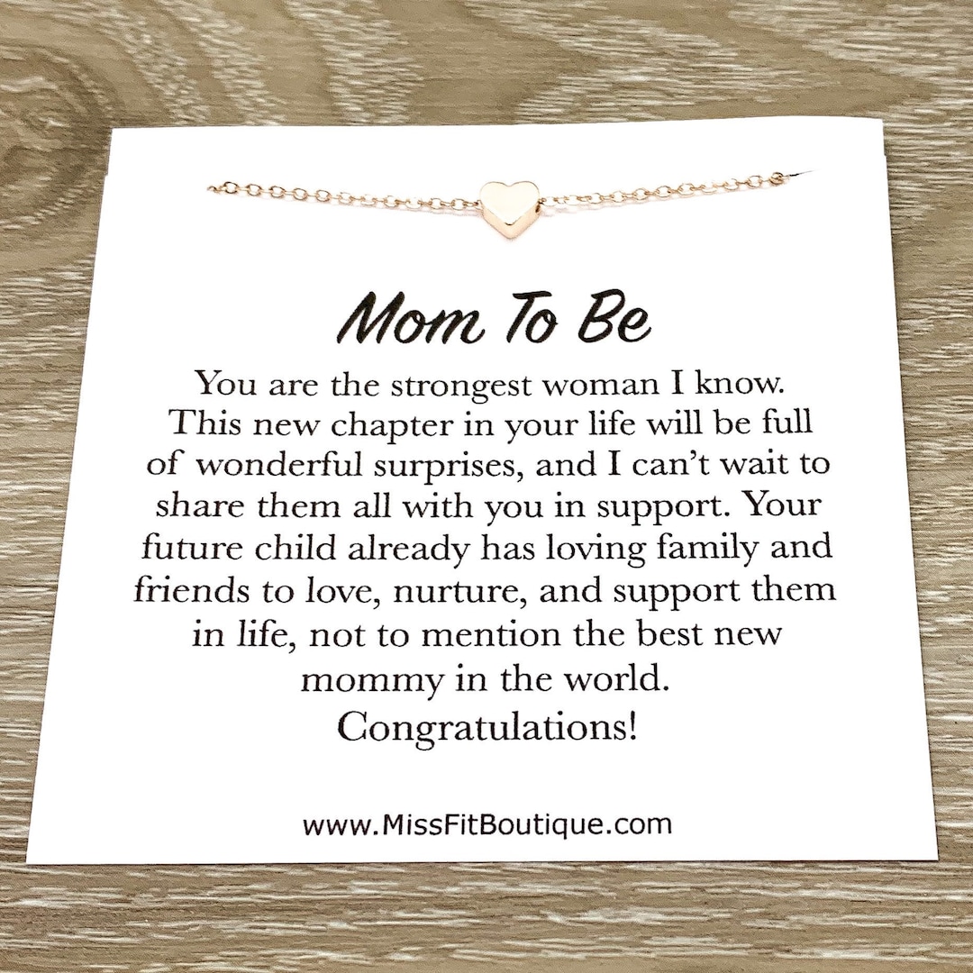 Mom to Be Quote, Congratulations Card, Tiny Heart Necklace, New Baby ...