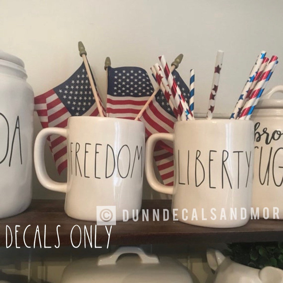 Rae Dunn Inspired Fourth of July Mug Decals - Freedom and Liberty ...