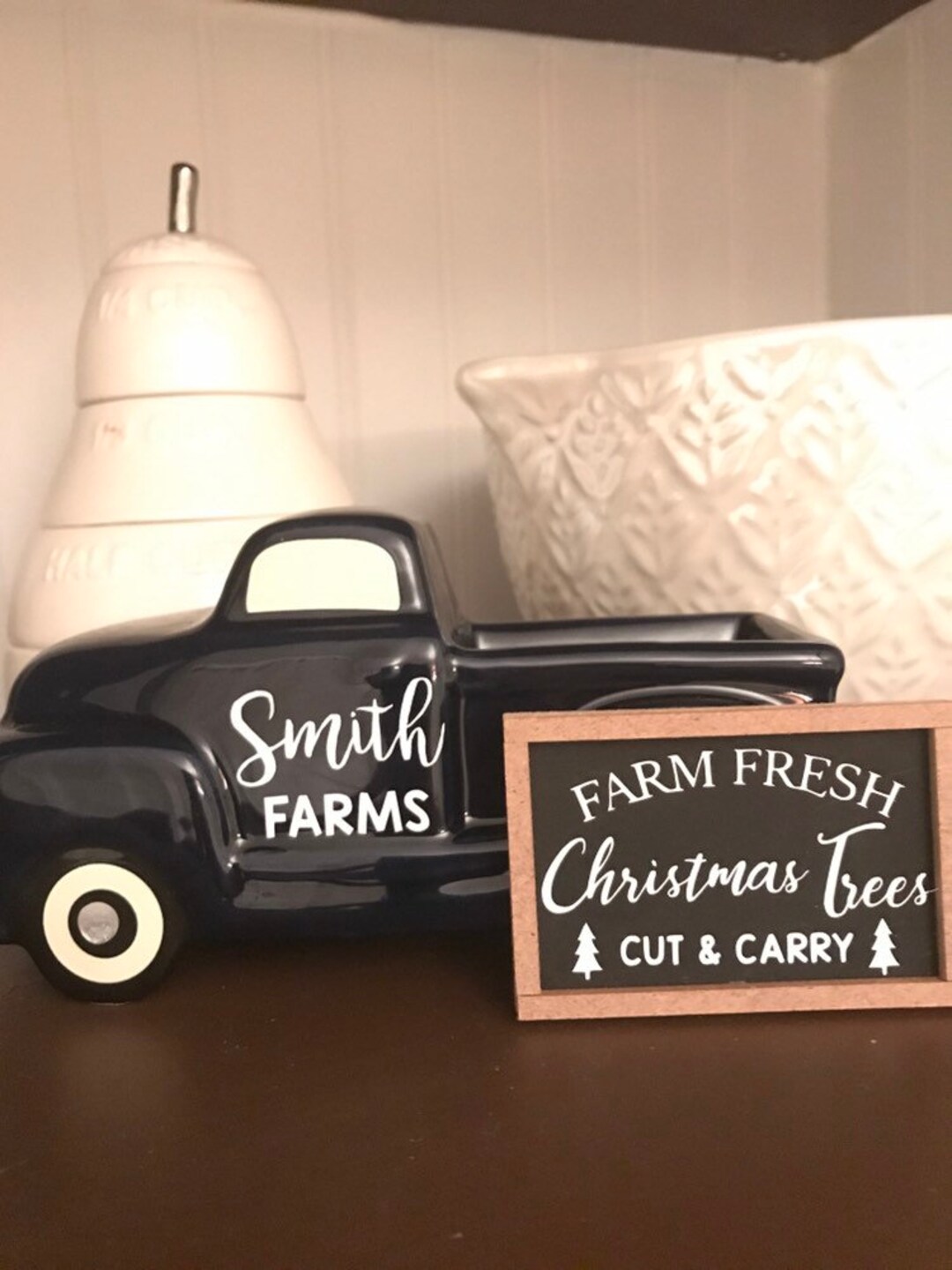 Rae Dunn Inspired Farmhouse Mini Farm Fresh Christmas Trees Sign and ...