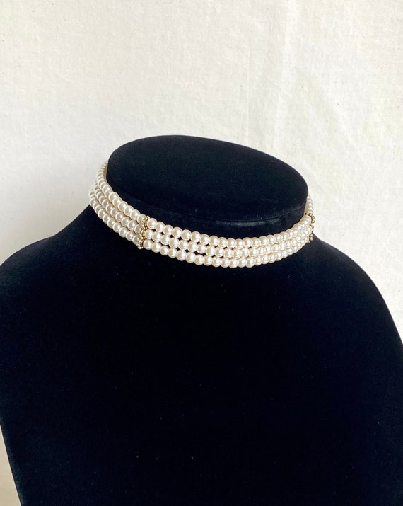3 strand Pearl Choker Multi strand pearl choker Custom made choker Pearl choker necklace Collar necklace layer choker Edwardian choker Etsy