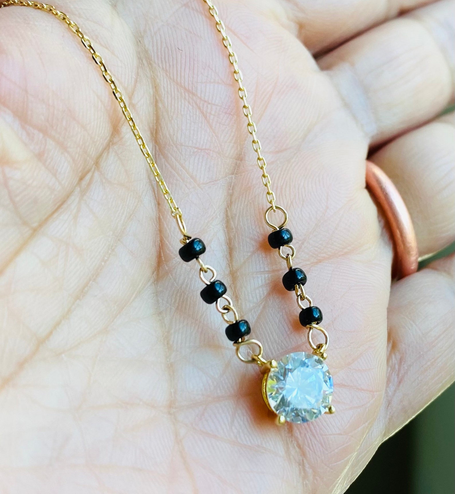 Mangalsutra Golden Chain Mangalsutra India Traditional Black - Etsy