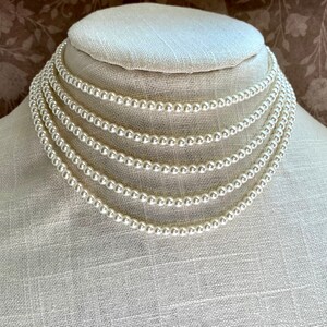 5 Strand Pearl Necklace Multi Strand Pearl Choker Necklace 5 - Etsy