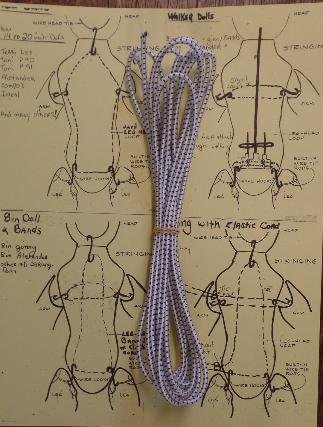 5 Yds 3.5 Mm - 5.32" for 10 to 14 Inch Dolls White Elastic Cord ...