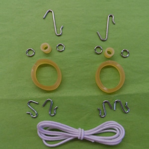 Kit# 10 Set of 2 for 8" Dolls Repair Rubber Bands, Hooks, Rings ...