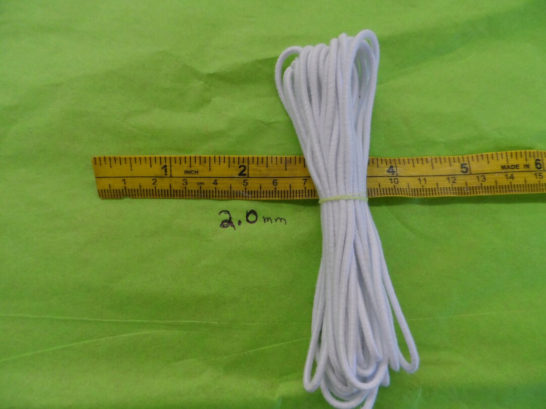 White Elastic Cord: 2mm Stretch Cording for Masks & Dolls - Etsy