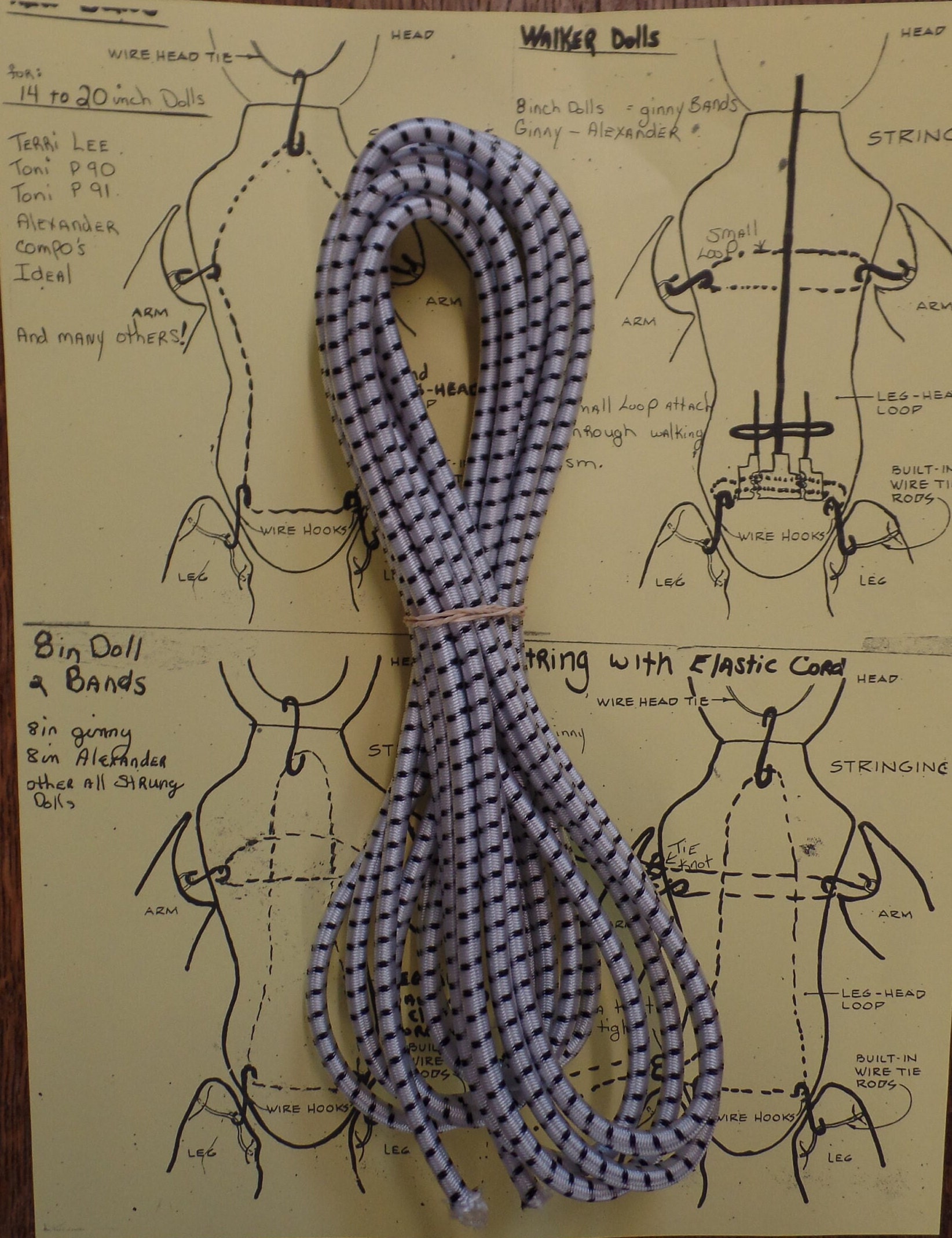 5 Yds 4.5 Mm - 3/16" for 14 to 18 Inch Dolls White Elastic Cord ...