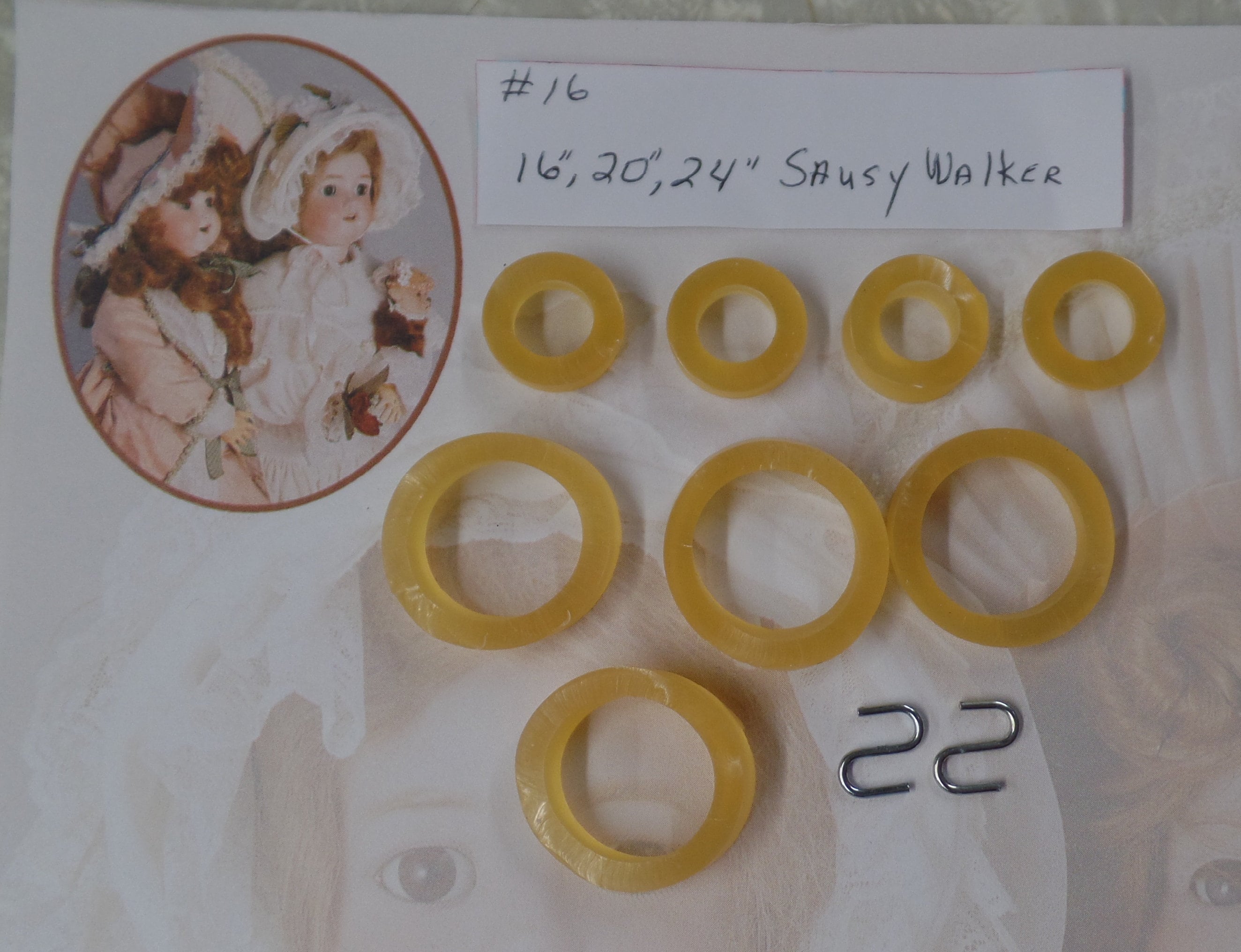 Saucy Walker Doll Repair Kit: Rubber Bands & S Hooks (16-24 Inch)set ...
