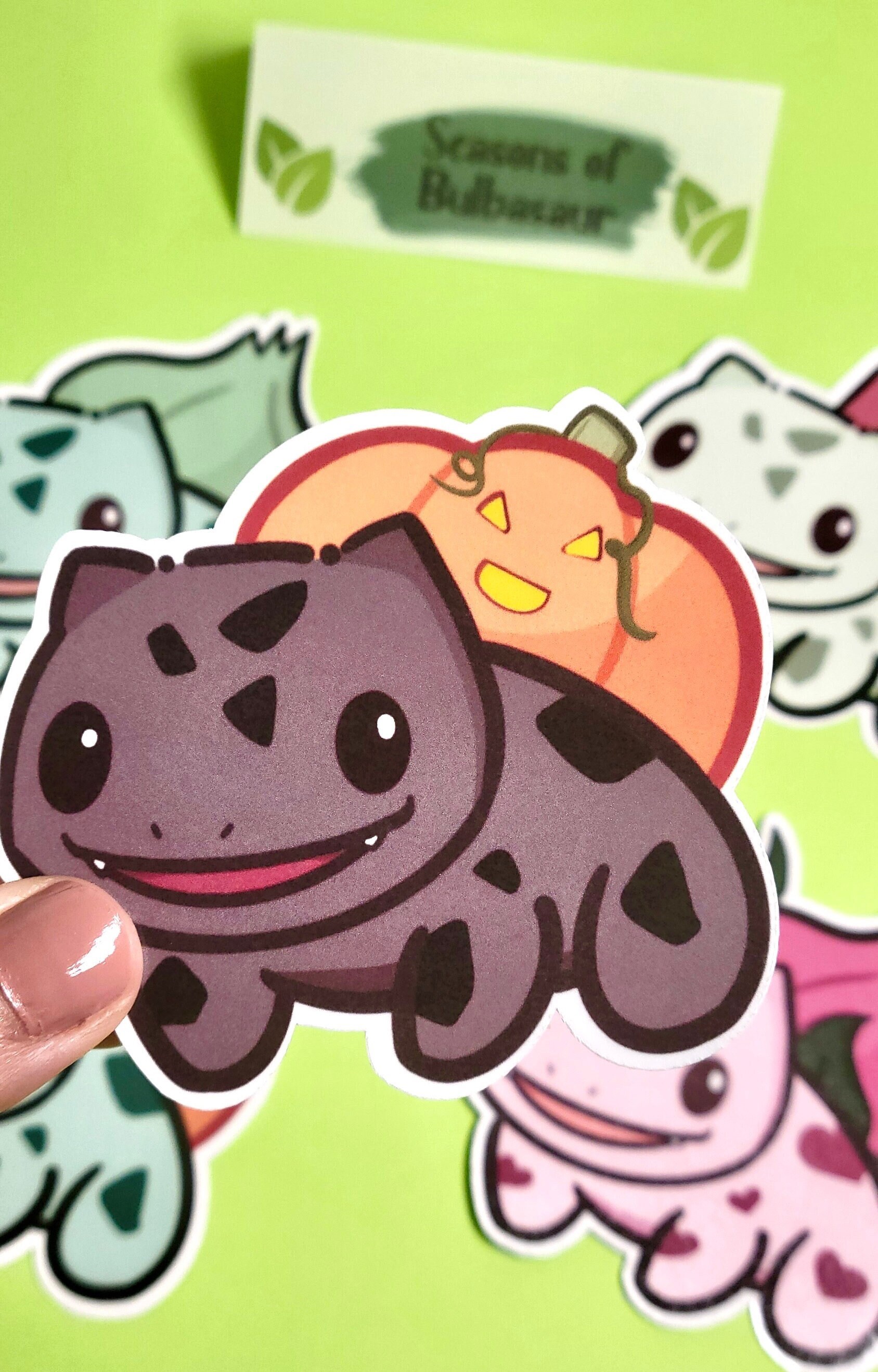 5 Seasons of Bulbasaur Sticker Pack, Pokémon, Anime, Vinyl, Christmas ...